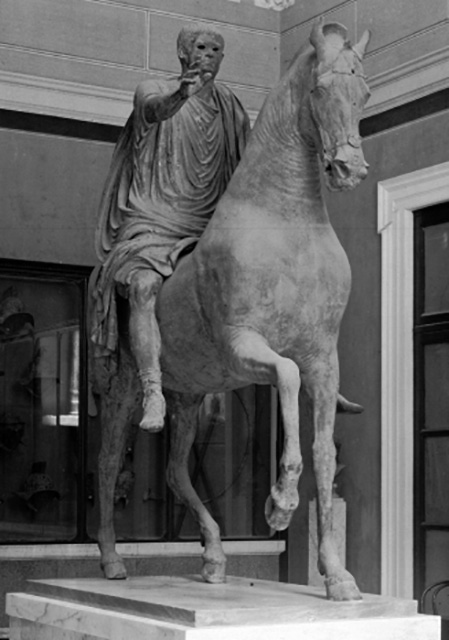 Arch of Caligula. Detail from 1895 photo of equestrian statue, found in ...