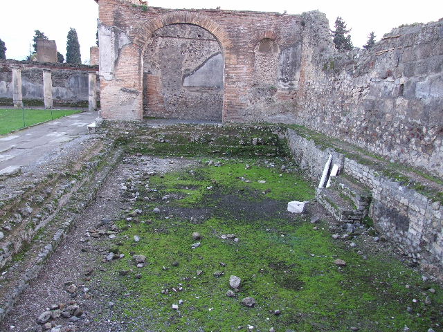VII.1.8 Pompeii. December 2006. Swimming pool D, looking south to ...