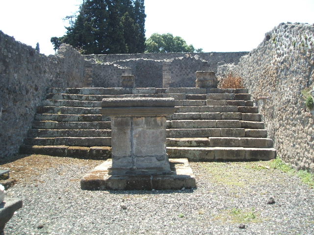 VIII.7.25 Pompeii. Looking west to the stairs leading to the temple ...