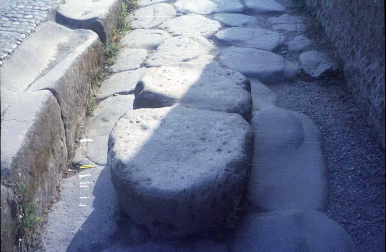 Via Marina, Pompeii. November 1958. Looking east towards Forum, with ...